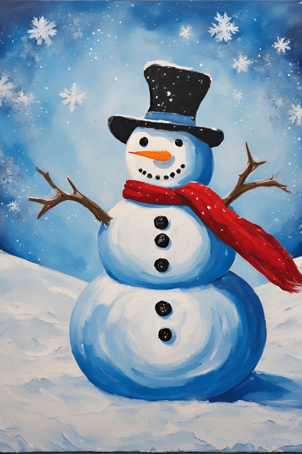 Easy Step-by-Step Snowman Painting on Canvas for Beginners - Artistic ...