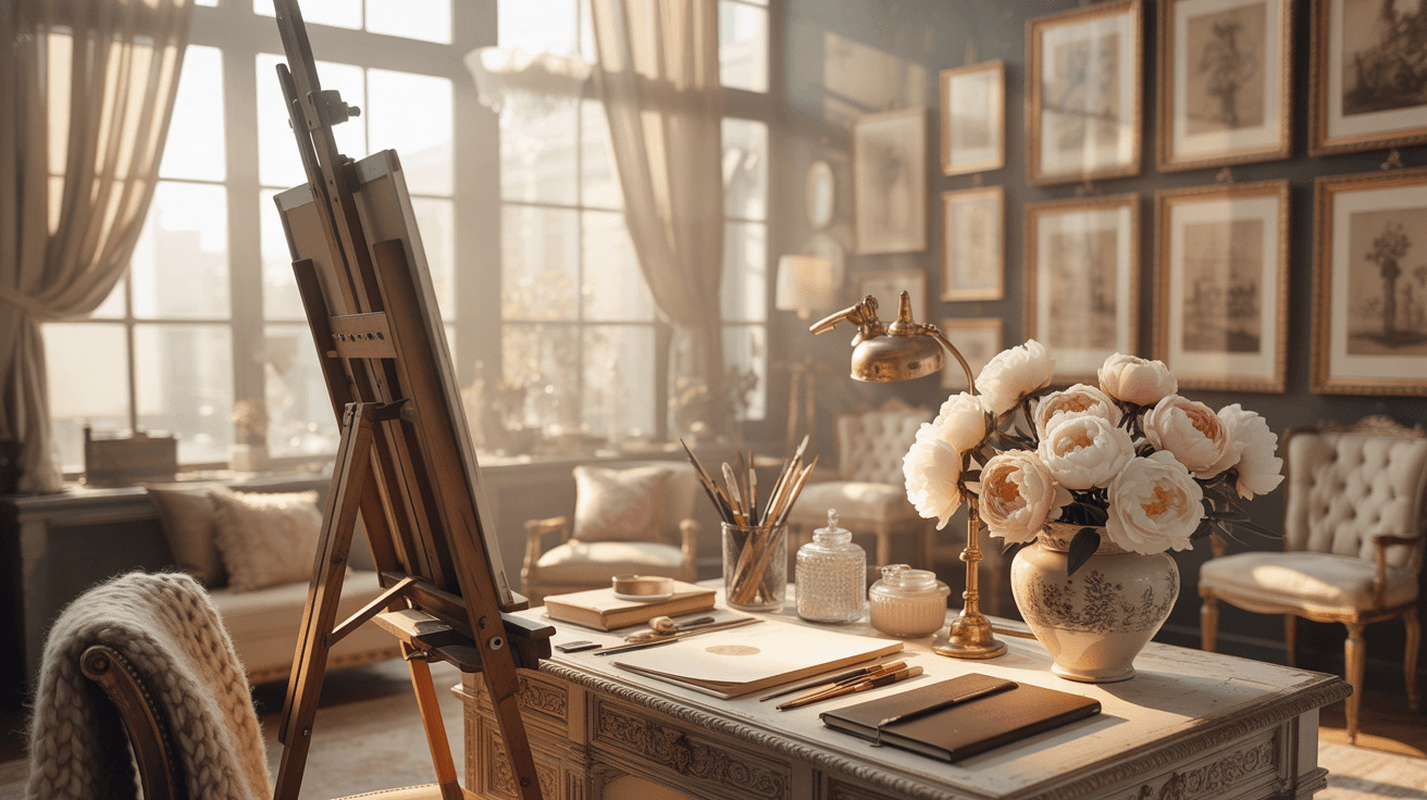 How to Set Up a Dreamy Vintage Art Studio - Artistic Blossom