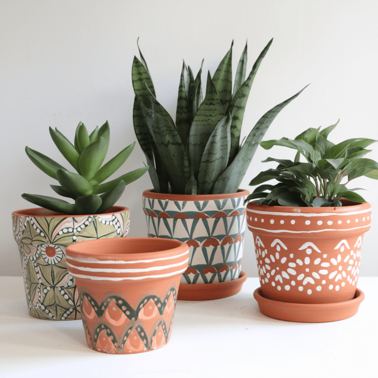 Boho Spring: DIY Hand-Painted Terra Cotta Pots for a Chic, Artistic ...