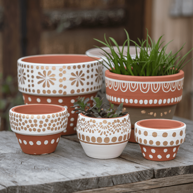 Boho Spring: DIY Hand-Painted Terra Cotta Pots for a Chic, Artistic ...