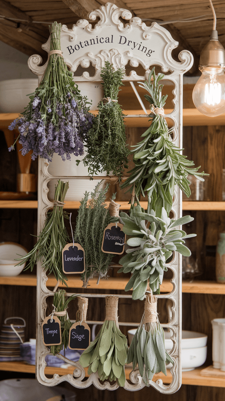 DIY Botanical Herb Drying Rack: A Rustic & Elegant Kitchen Addition ...